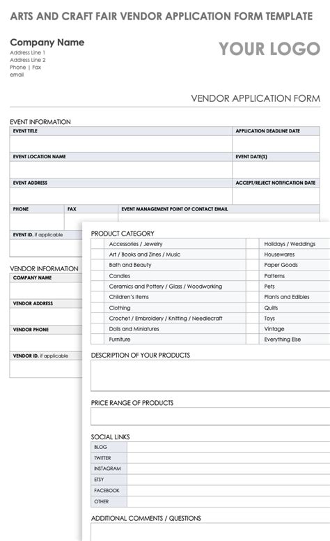 Trade Fair Application Form Template