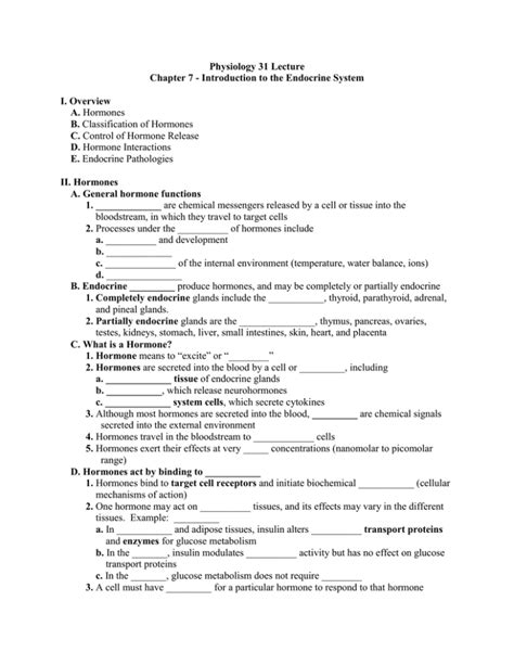 Endocrine System Intro
