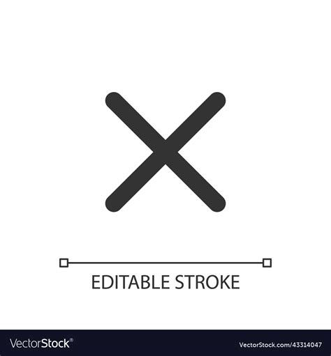 Cross Mark Pixel Perfect Linear Ui Icon Royalty Free Vector