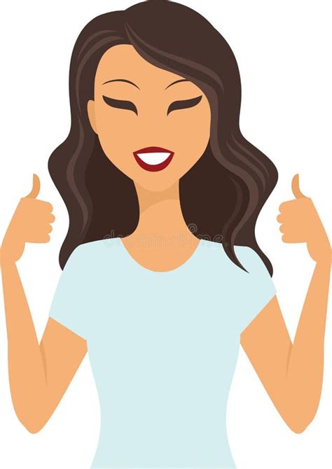 Young Girl Showing Thumbs Up Stock Vector Illustration Of Enthusiasm Business 82624065