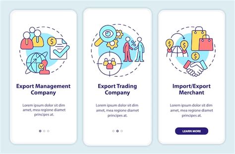 Premium Vector Types Of Import And Export Business Onboarding Mobile