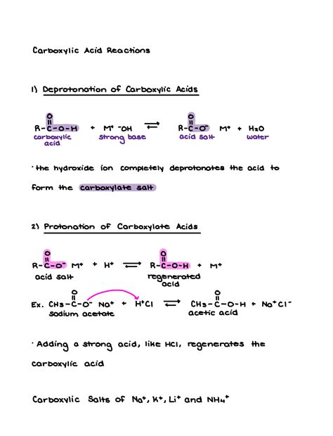 Carboxylic Acid Reactions Chem 2313 Studocu