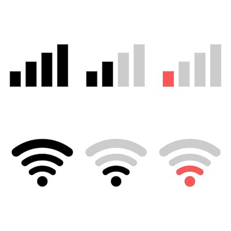 Premium Vector Wifi Signal Good Bad Strength Level Icon Vector Graphic Set Mobile Antenna
