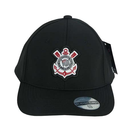 Boné Corinthians Patch Bordado Preto Timão Sccp Licenciado Vestiário Sport Club