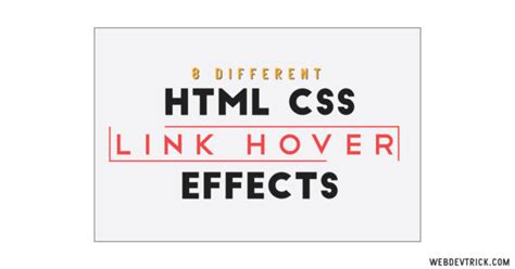 CSS Link Hover Effects 8 Different Types Of Hover Effects