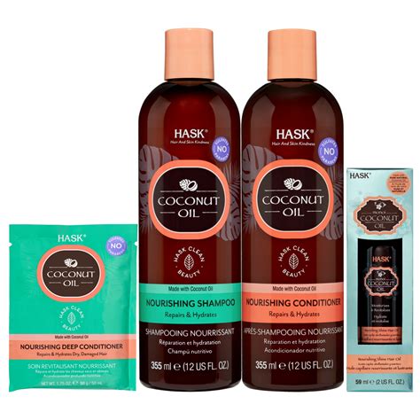 Buy Hask Coconut Oil Hydration Kit Shampoo Conditioner Hair Oil And Deep Conditioner Online At