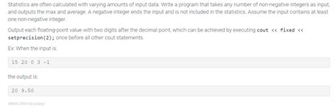 Solved Statistics Are Often Calculated With Varying Amounts Chegg Com