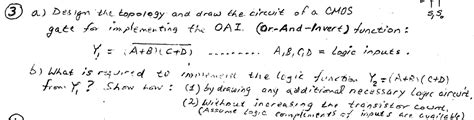 Solved A Design The Topology And Draw The Circuit Of A CMOS Chegg Com