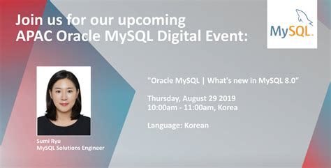 Mysql Live Webinar Korea In Korean Aug 29 2019 Facebook