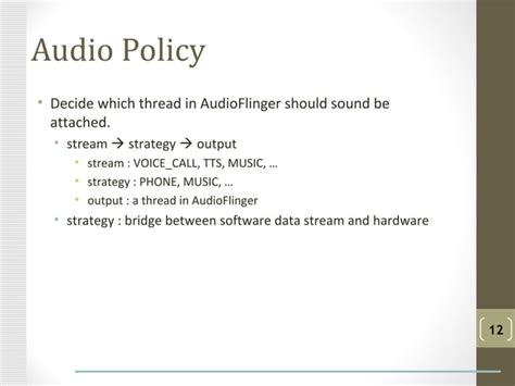 Android Audio System Ppt Operating Systems Computer Software And
