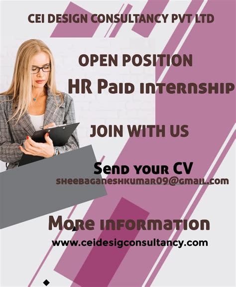 Sheeba Ganeshkumar On Linkedin We Are Hiring For Hr Operations Internship Cei Design