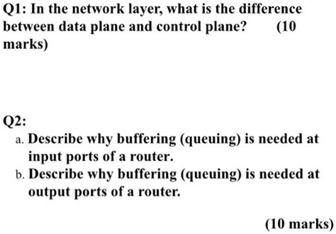 Solved Q1 In The Network Layer What Is The Difference Between Data