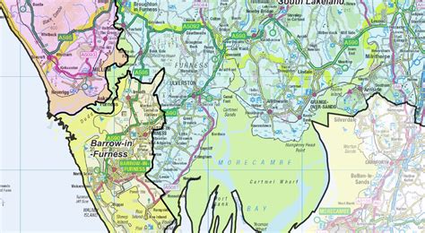 Cumbria County Boundary Map Digital Download Uk