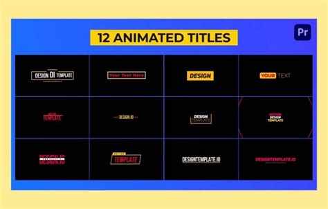 minimal title animation pack premiere pro templates