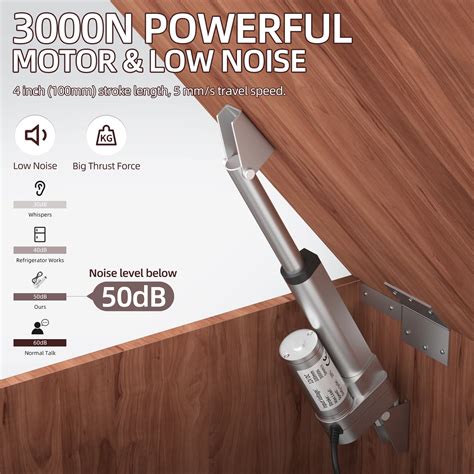 4 100mm Stroke 3000n 600lbs 12v Dc Electric Linear Actuator Kit Daier