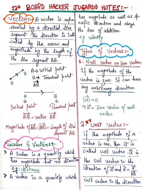 Vector Class 12 Notes Pdf
