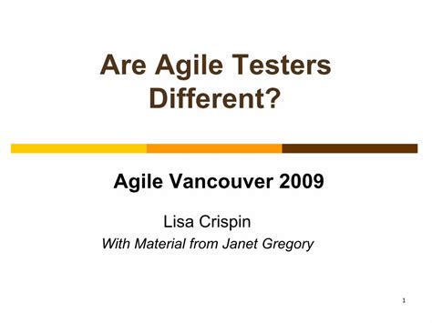 Pdf Are Agile Testers Different Agile Testing With Lisa Crispin