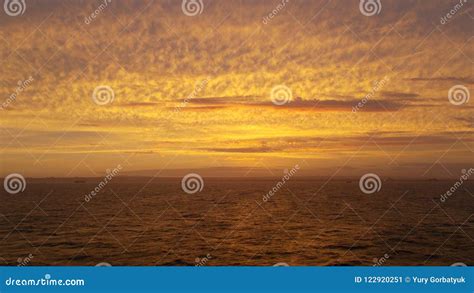 Yellow Gold Clouds On All Sky During A Sunset Stock Image Image Of