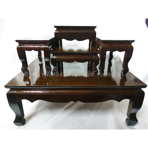 โต๊ะหมู่บูชา หมู่ 4 หน้า 4 หมู่ 4 หน้า 5 สีโอ๊คดำ พร้อมส่ง Shopee Thailand