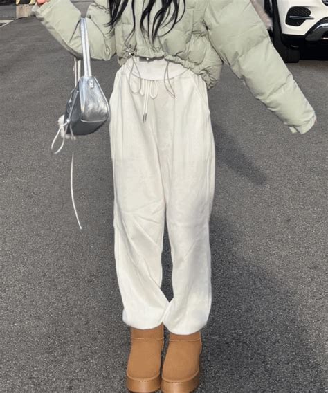 [휘뚤마뚤 기모] 하이웨스트 겨울 기모 밴딩 조거 팬츠 트레이닝 팬츠 에이블리