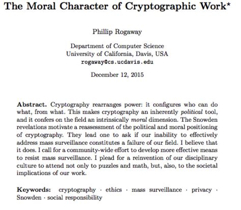 The Moral Character Of Cryptographic Work PDF Adafruit Industries Makers Hackers Artists