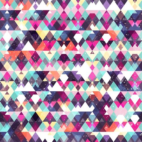 Premium Vector Triangle Mosaic Seamless Pattern