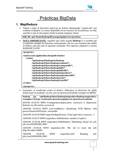 9 practicas bigdata mapreduce pdf apache hadoop software design