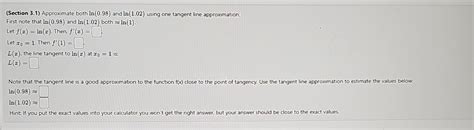 Solved Section 31 Approximate Both Ln098 And Ln102