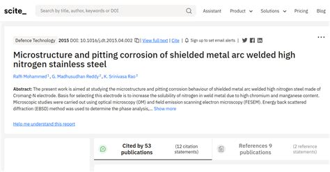 Citation Report Microstructure And Pitting Corrosion Of Shielded