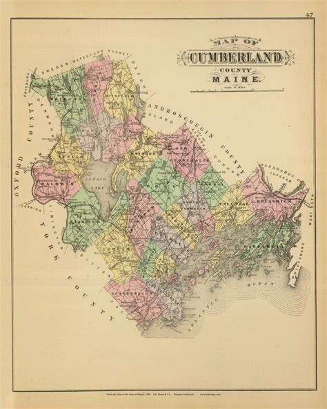 Cumberland County 1894 Old Map Reprint Maine State Atlas Stuart 019 Etsy