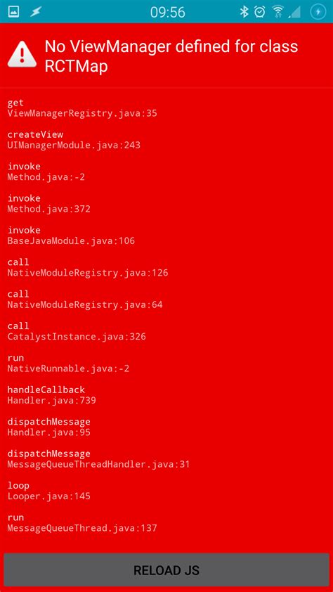 Android No View Manager Defined For Class Rctmap Stack Overflow