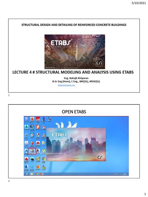 Lecture 9 Etabs Modeling Pdf Beam Structure Concrete