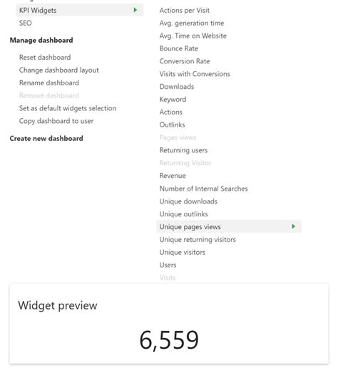 KPI Widgets Plugin For Matomo Openmost