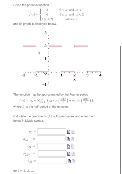 Solved Given The Periodic Function 2 F X 0 F X 2 And