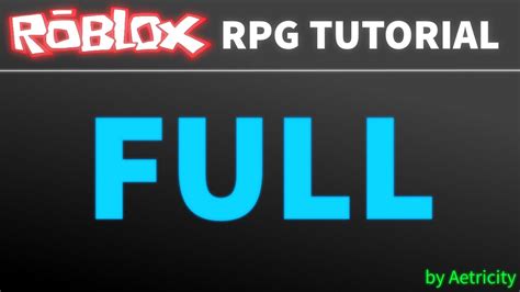 Roblox Rpg Tutorial Full Youtube