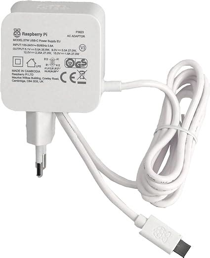 Alimentation Raspberry Pi 45 27w Usb C Aytoo Distributeur Officiel