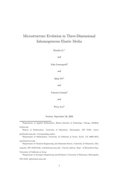 Pdf Microstructure Evolution In Three Dimensional Microstructure