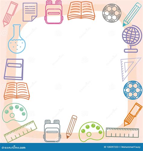 Cute Frame Background With School And Student Theme Stock Vector