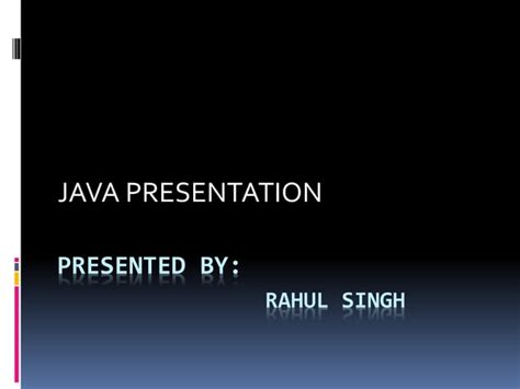 Java Presentation Pptx