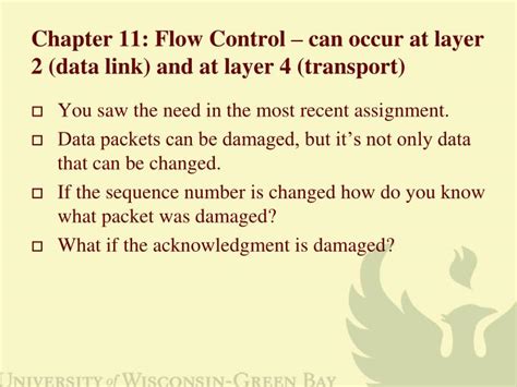 Ppt Chapter 11 Flow Control Can Occur At Layer 2 Data Link And