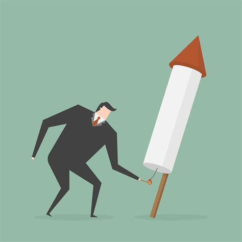 Businessman Launching Firework Rocket 664348 Vector Art At Vecteezy