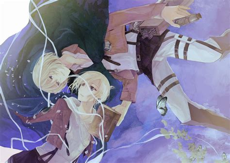 Safebooru 1boy 1girl Annie Leonhardt Armin Arlert Belt Blonde Hair