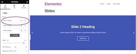 How To Use The Elementor Slides Widget Elementor