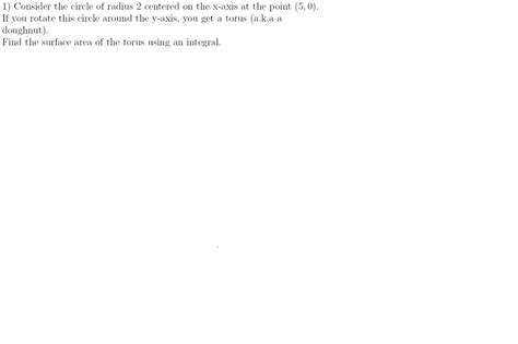 Solved Consider The Circle Of Radius Centered On The Chegg