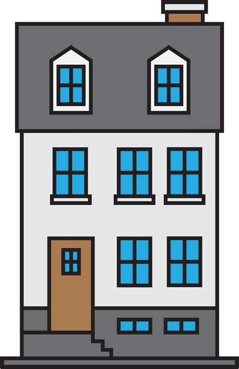 Outline Drawing House Front Elevation View 11288494 Png