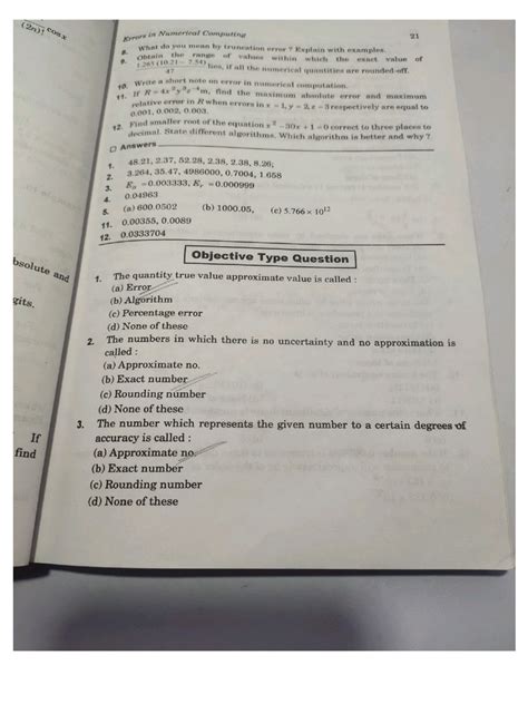Numerical Analysis Mcq Pdf