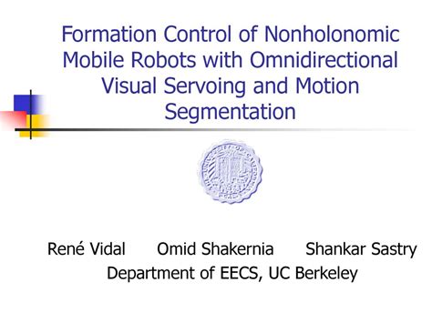Formation Control Of Nonholonomic Mobile Robots With Omnidirectional