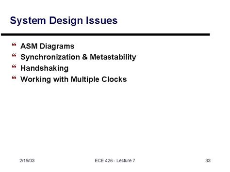 Ece 426 Vlsi System Design Lecture 7 Synchronizers