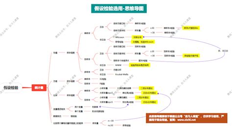 假设检验种类选用 思维导图 自习人课堂