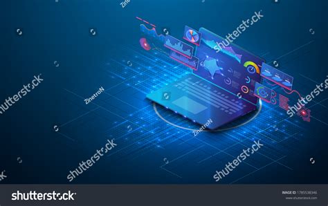 Application Laptop Business Graph Analytics Data Stock Vector Royalty